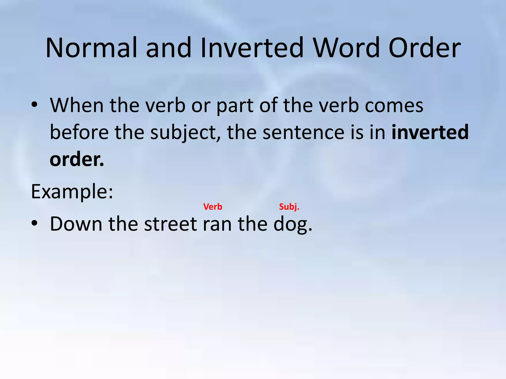 Normal and inverted word order | PPTX