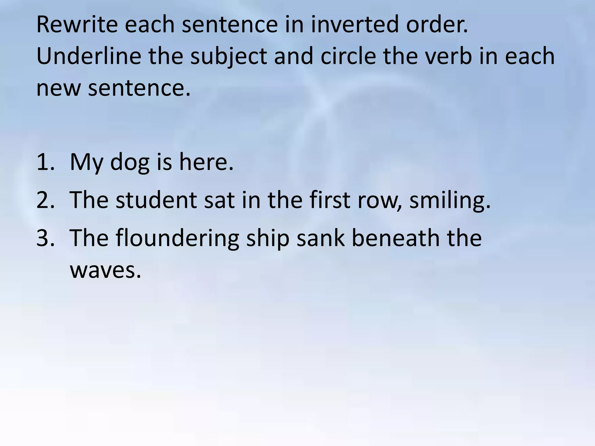 Normal and inverted word order | PPTX