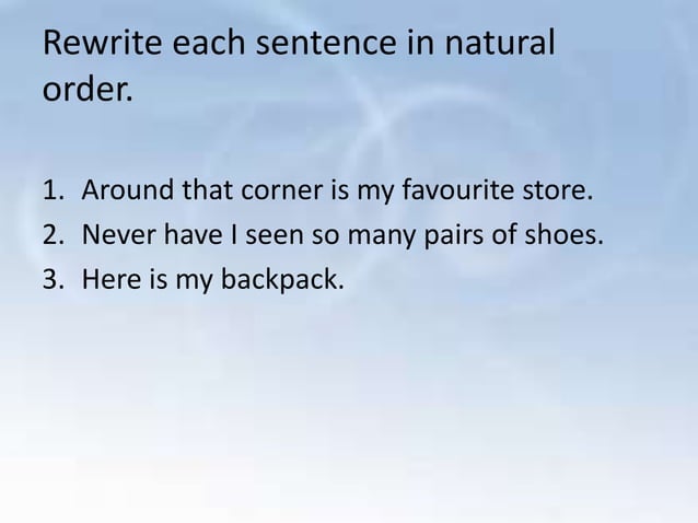 Normal and inverted word order | PPTX