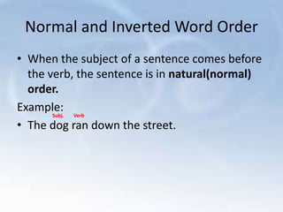 Normal and inverted word order | PPT
