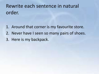 Normal and inverted word order