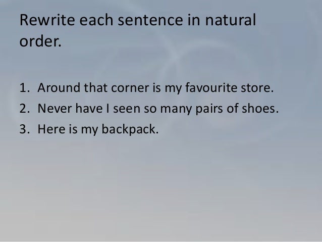 Normal and inverted word order