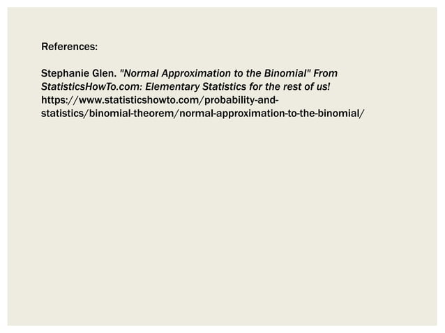 Normal Approximation To Binomial Distribution Pptx