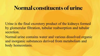 Normal constituents of urine, biochemistry. | PDF