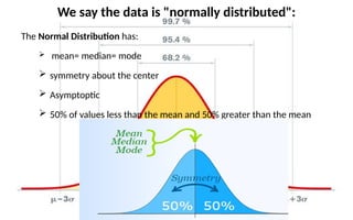 NORMAL CURVE in biostatistics and application | PPTX