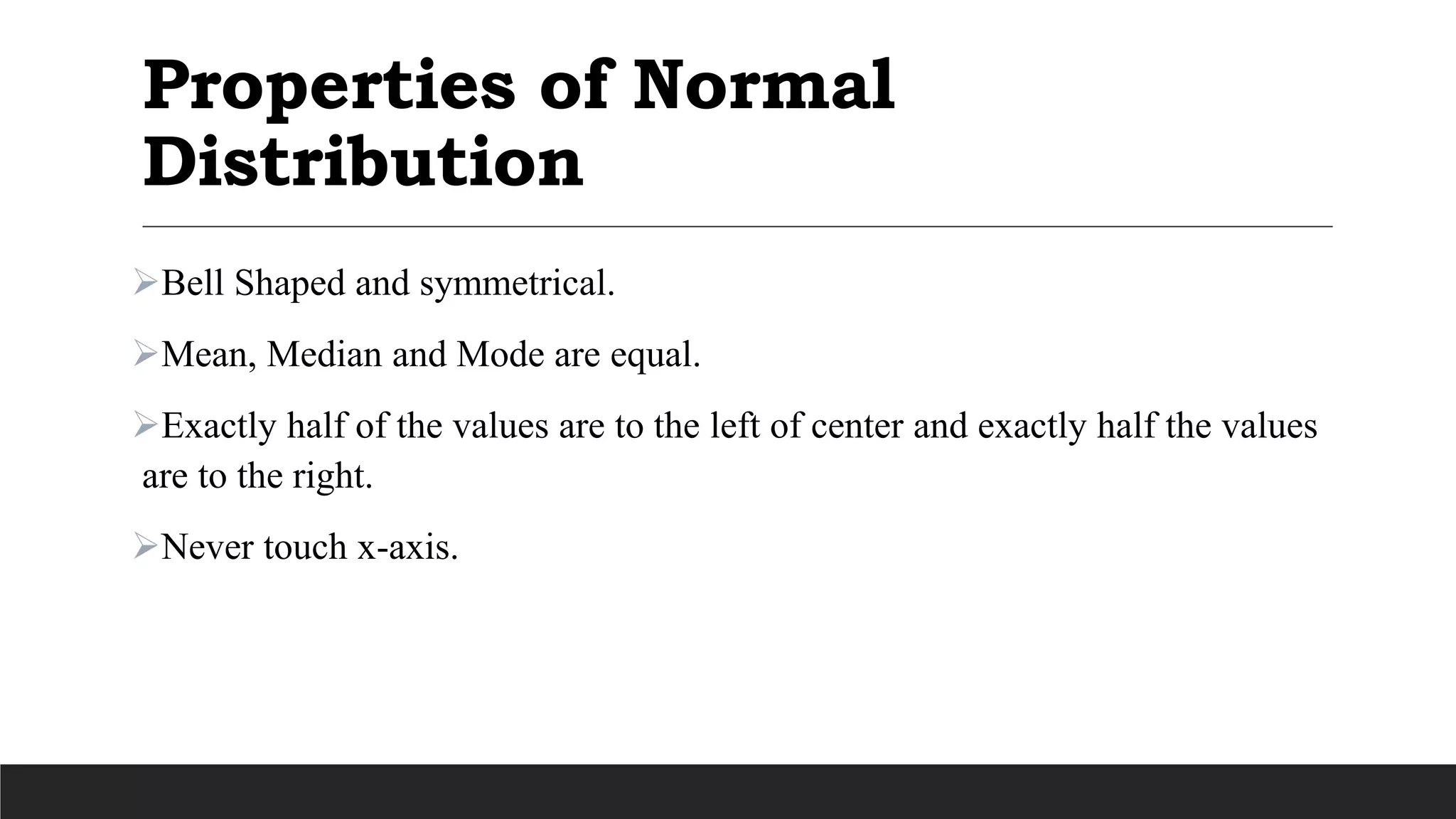 Properties of Normal Distribution | PPT