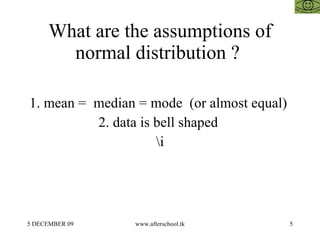 Normal distribution for statistical analysis | ODP