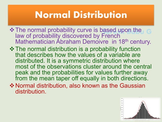 Normal Distribution, Skewness and kurtosis | PPTX