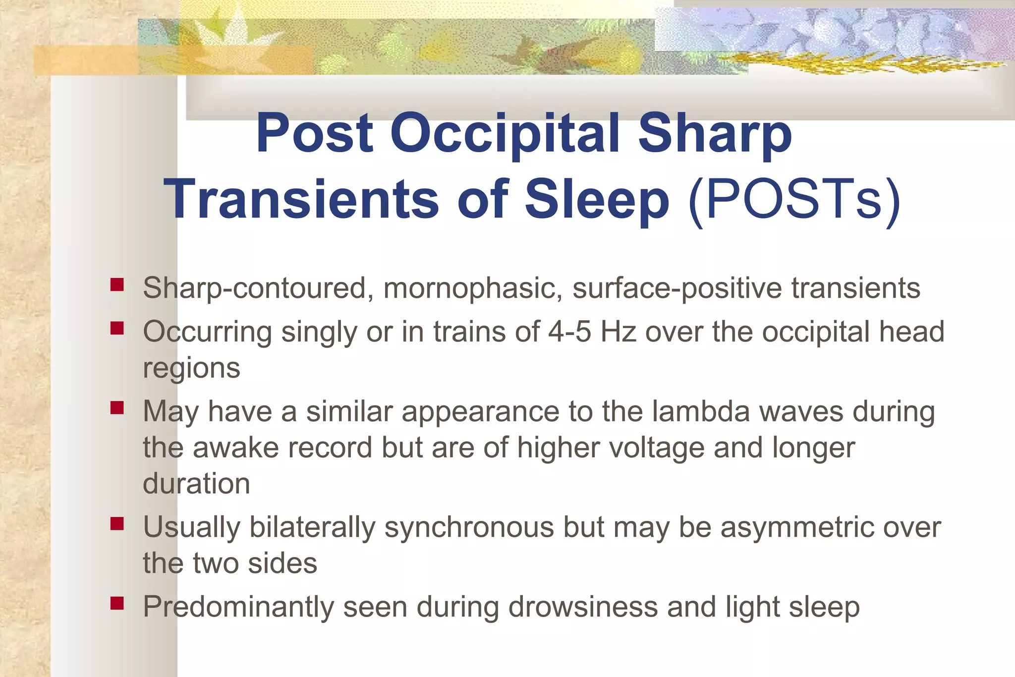 Normal EEG patterns, frequencies, as well as patterns that may simulate ...