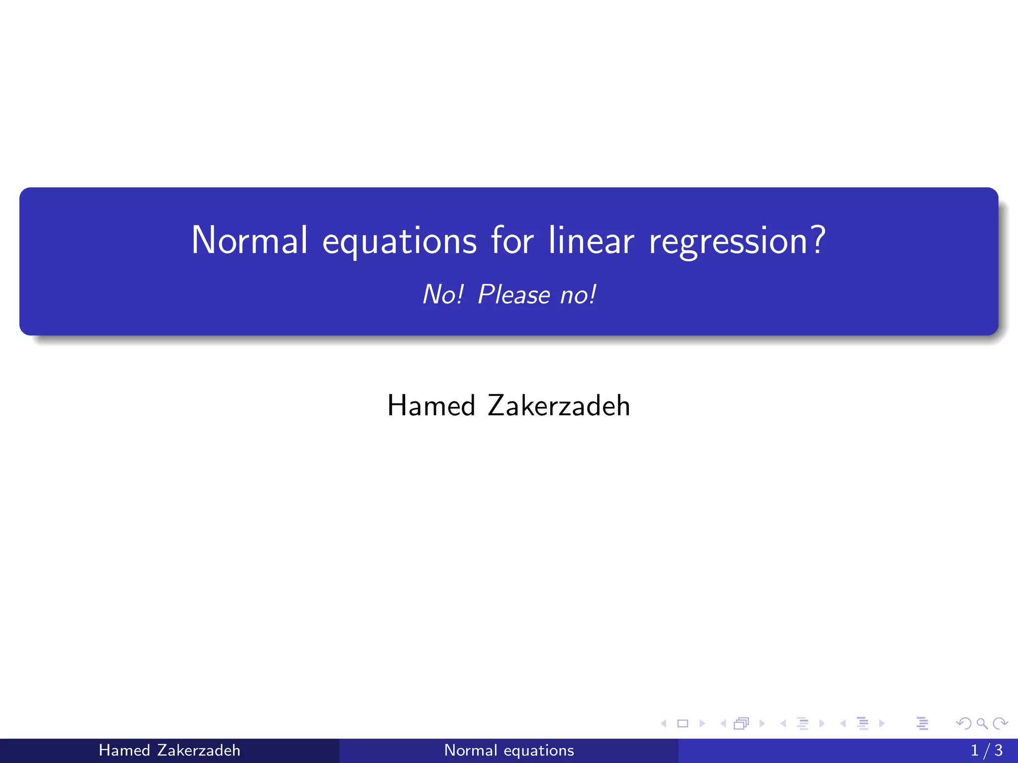 Normal equations for linear regression? | PDF