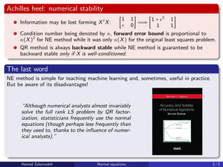 Normal equations for linear regression? | PDF