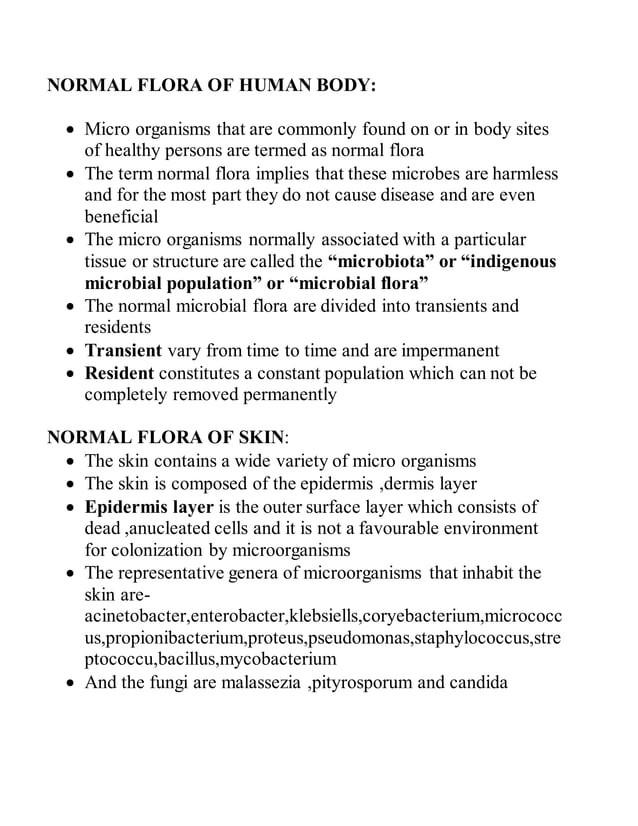 Normal flora of human body | DOCX | Dental Health | Diseases and Conditions
