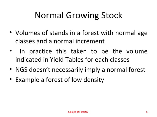 Normal forest – growing stock and increment | PPT | Agriculture ...