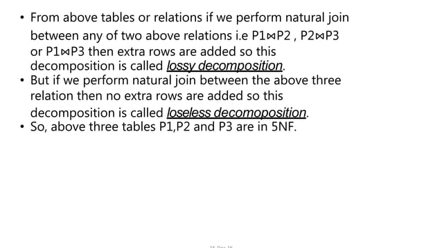 Normal forms fourth and fifth.pptx | Databases | Computer Software and Applications
