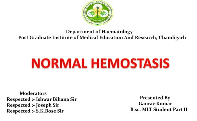 Normal haemostasis | PPTX