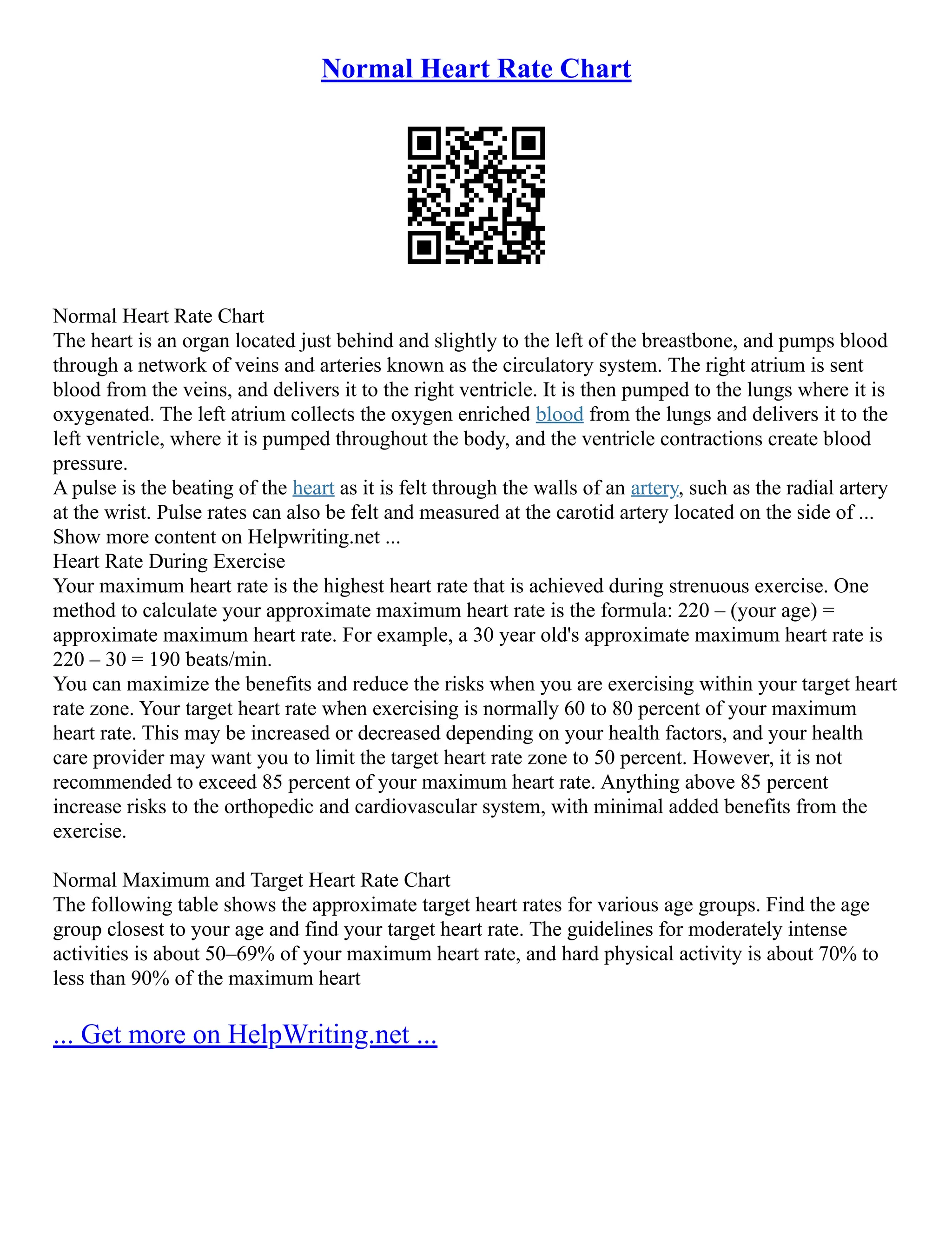 Normal Heart Rate Chart | PDF | Heart and Cardiovascular Diseases ...