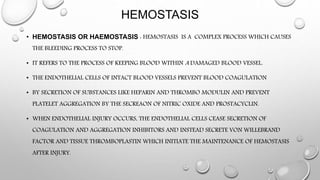 Normal hemostasis | PPTX