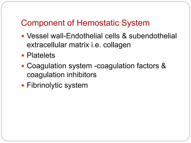 Normal hemostasis.pptx | Blood Disorders | Diseases and Conditions