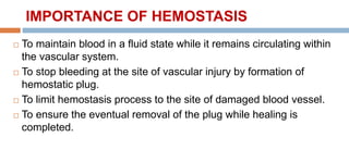 NORMAL HEMOSTASIS | PPT
