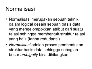 Normalisasi data | PPT