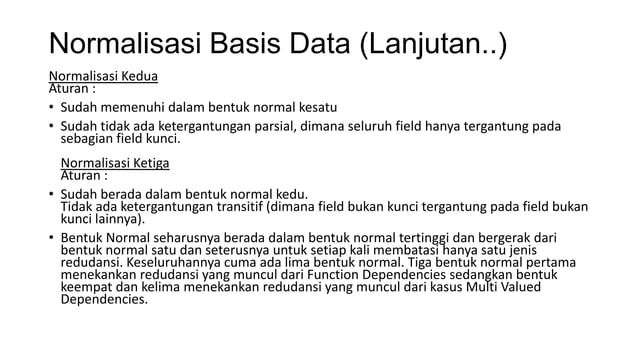 Normalisasi Basis Data | PPTX