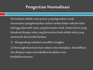 Normalisasi dan proses normalisasi | PPT