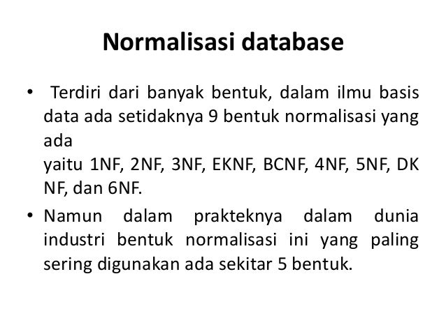 Normalisasi data - Basis Data