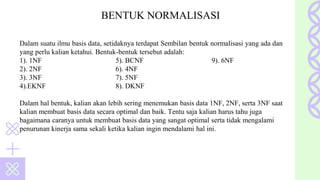 Normalisasi Database dan pengertian database | PPTX