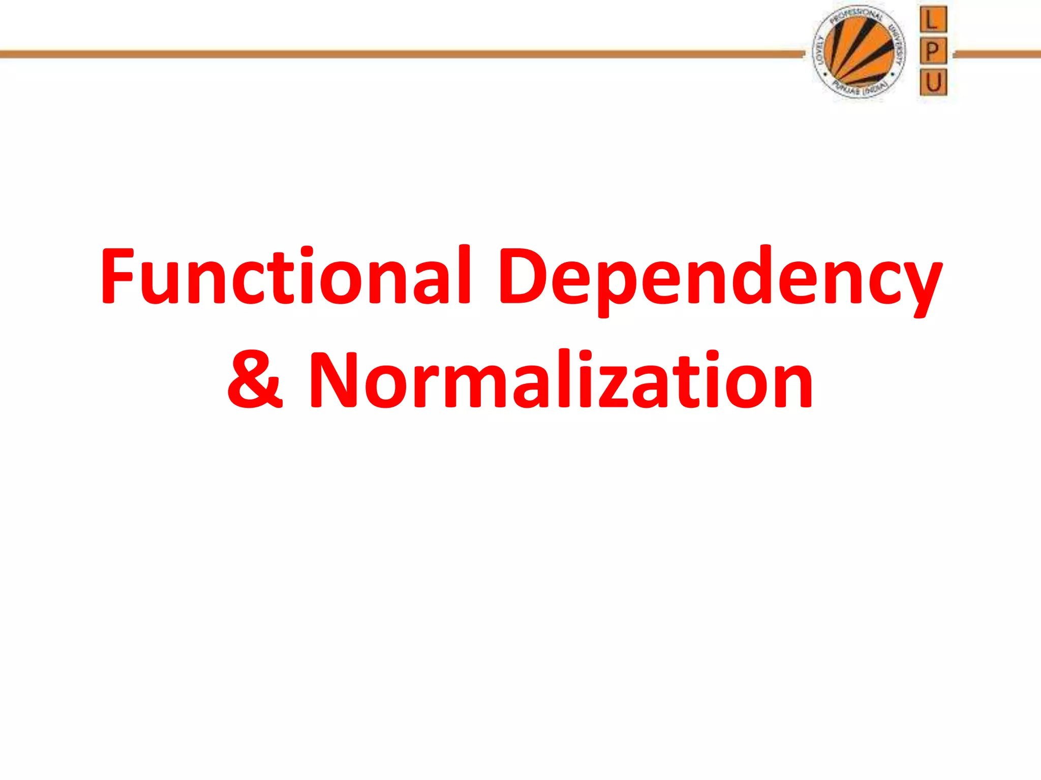 Normalisation | PPTX