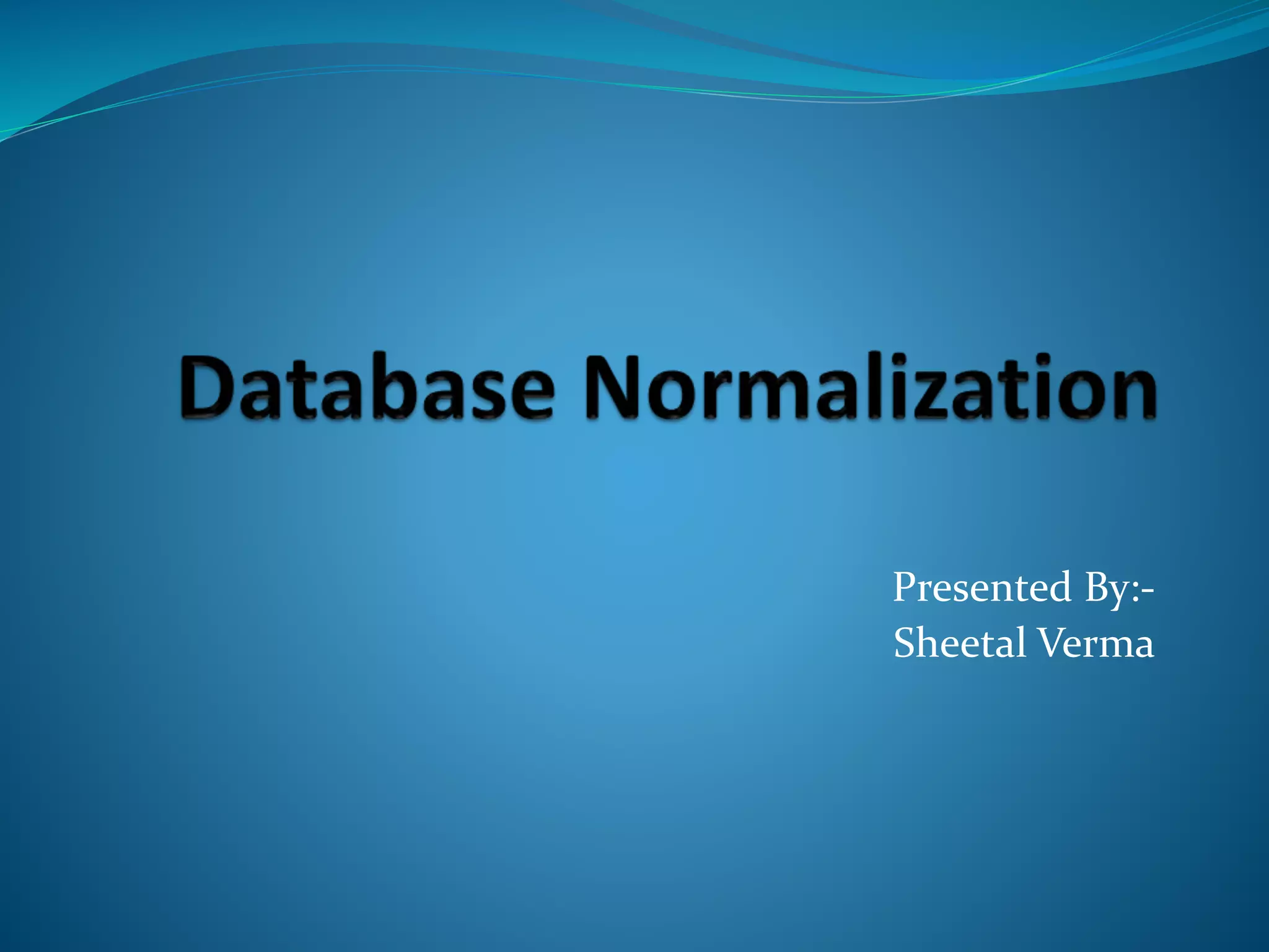Database Normalisation | PPT