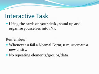 Normalisation lesson plan | PPT