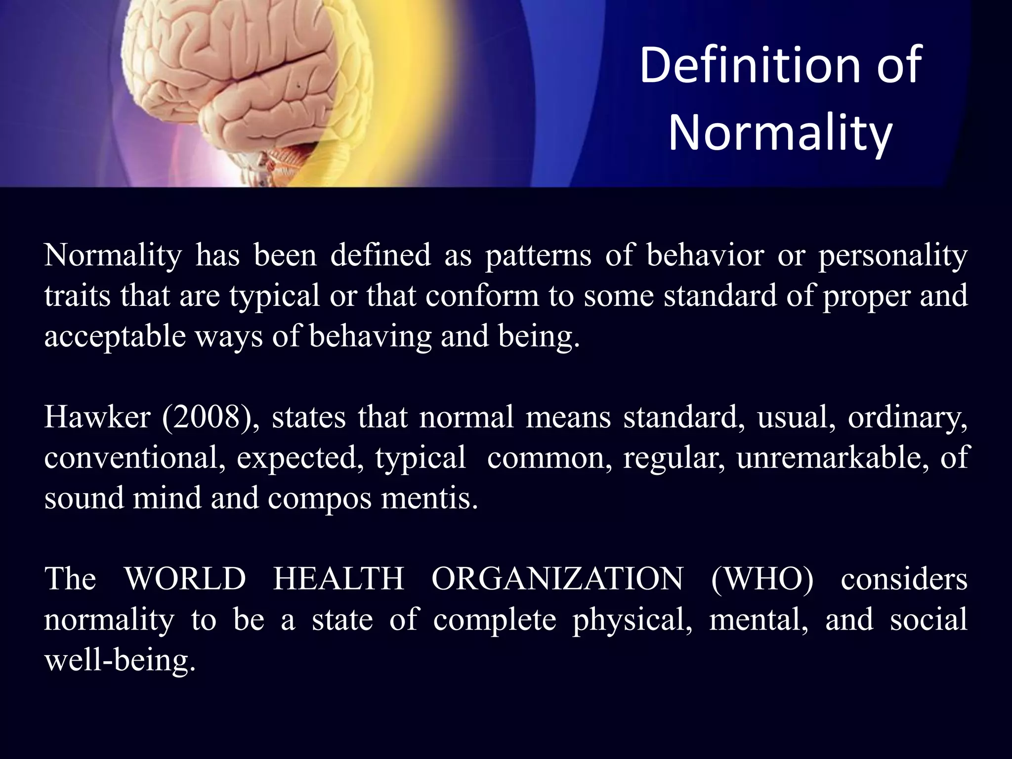 Concept of Normality and Abnormality | PDF