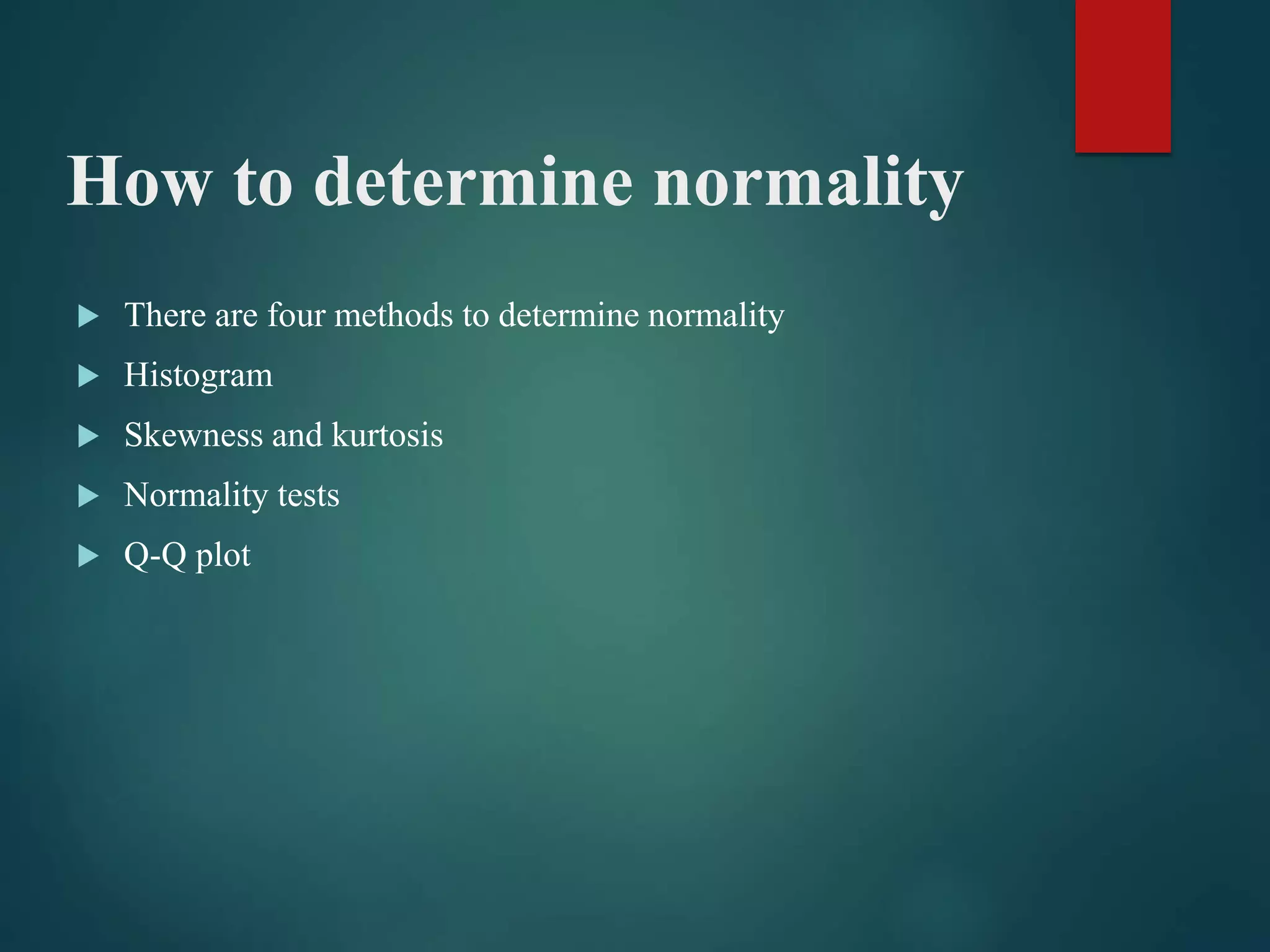 Normality test on SPSS | PPTX