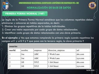 NORMALIZACIÓN DE BASE DE DATOS | PDF