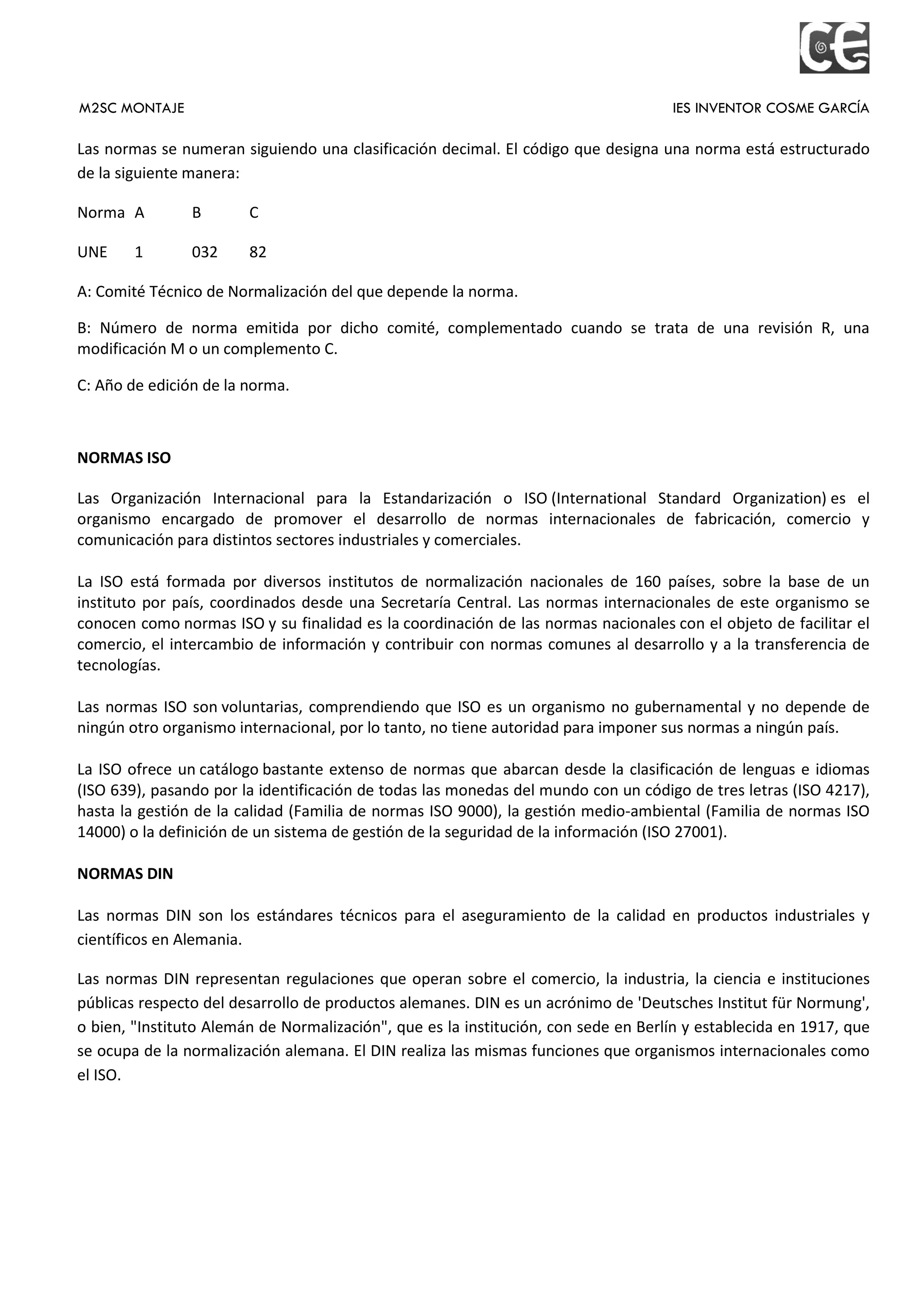 Normalización, normativa une en iso, din | PDF