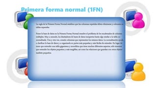 Normalizacion de base de datos | PPTX