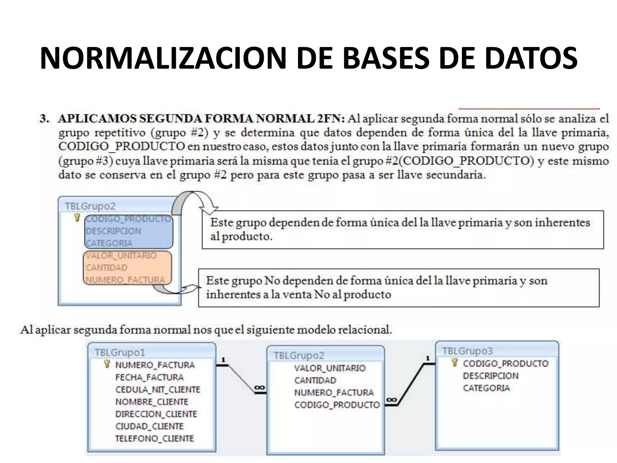 Normalizacion de bases de datos | PPTX