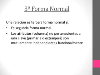Normalizacion de bases de datos | PPTX