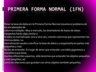 Normalizaión de base de datos (bdd) | PPTX