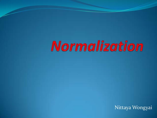 Normalization | PPT