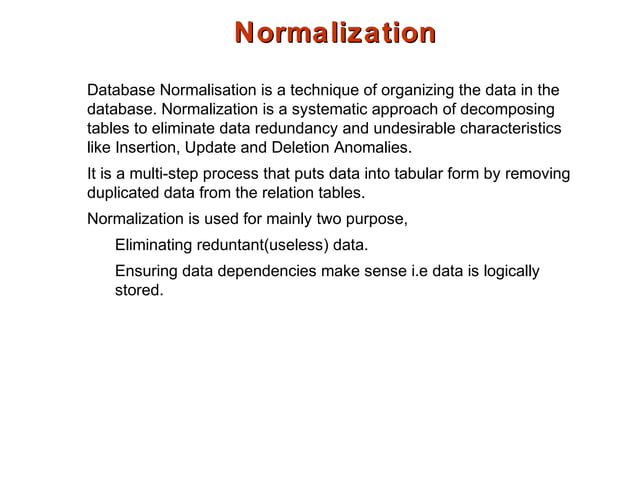 Normalization | PPT