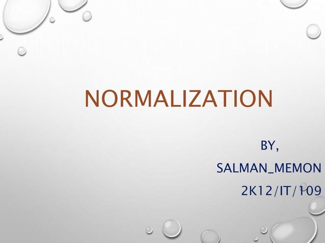 Normalization Pptx Databases Computer Software And Applications