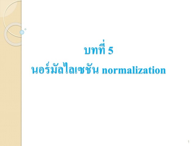 Normalization | PDF