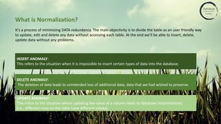 Normalization in a Database | PPTX
