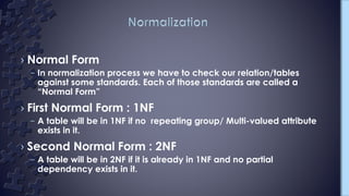 Normalization | PPTX | Databases | Computer Software and Applications