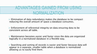 Importance of Normalization | PPTX | Databases | Computer Software and ...