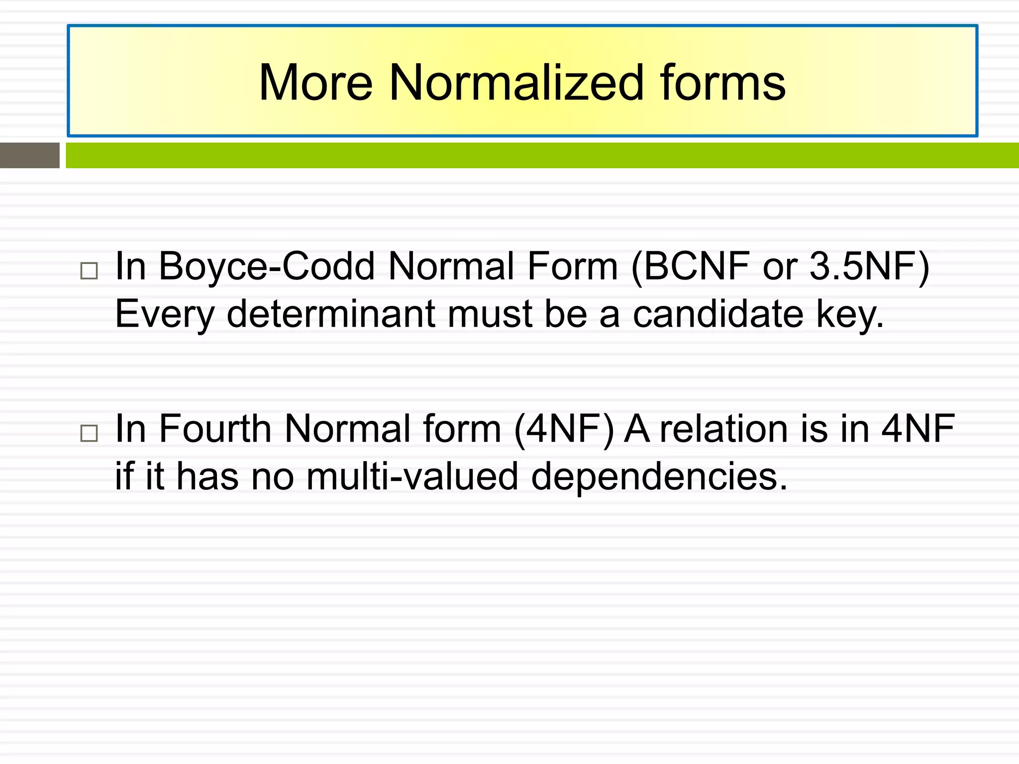 Normalization | PPTX | Databases | Computer Software and Applications