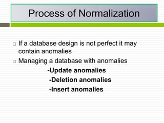 Normalization | PPTX | Databases | Computer Software and Applications