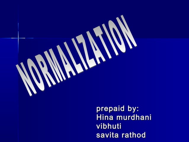 Normalization Ppt