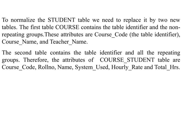 Normalization of Data Base | PPT